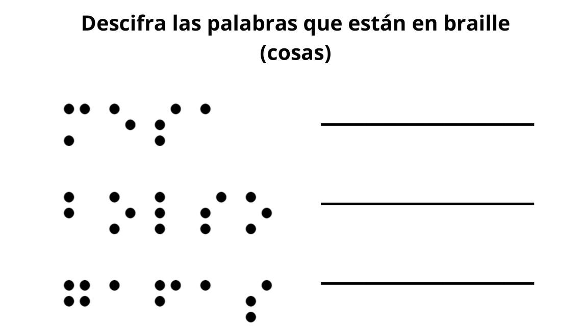 Descifra las palabras que están en braille (cosas) | Educación Especial ...