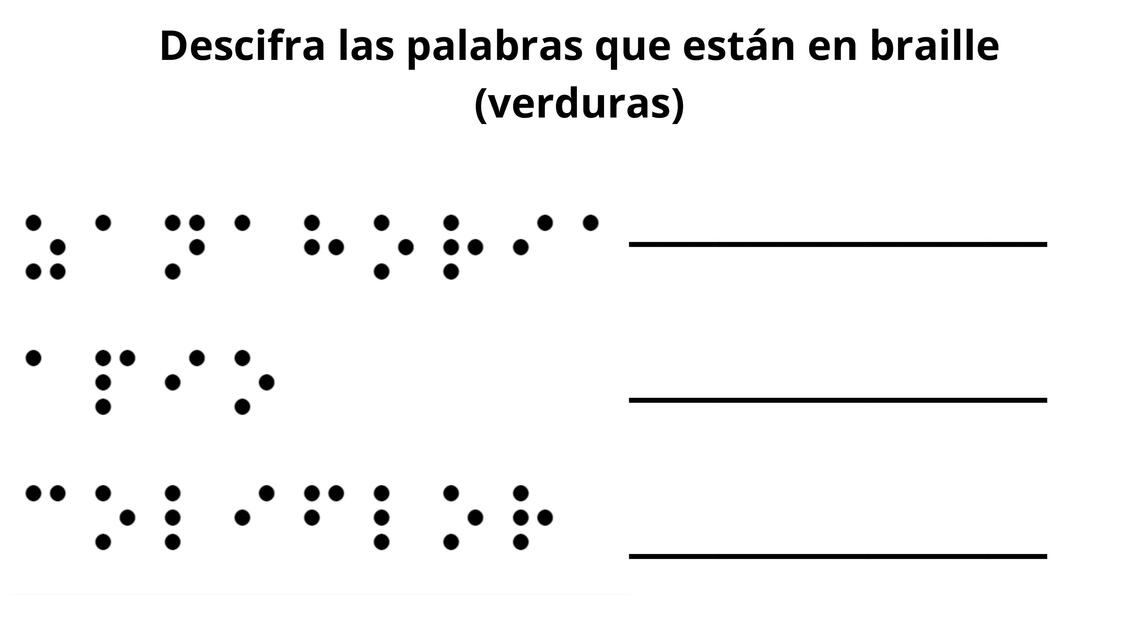 Descifra las palabras que están en braille (verduras) | Educación ...