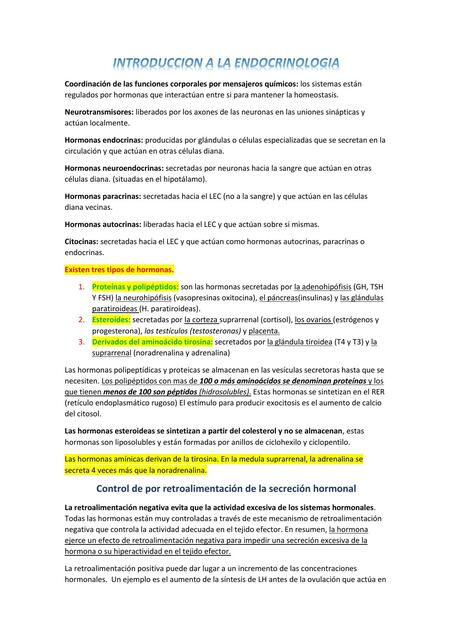 Introducción a la endocrinología | moises malca | uDocz
