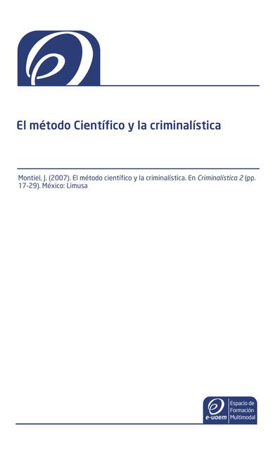 El Método Científico y la Criminalística | Andre Roman | uDocz El Método Científico y la Criminalística | Andre Roman | uDocz
