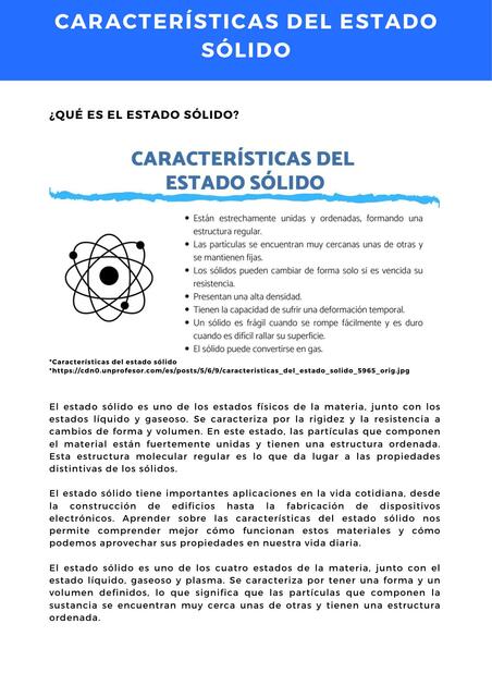 Características del estado sólido | Facilitando tu estudio | uDocz