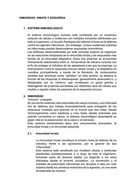 Inmunidad: Innata y Adquirida | Cristofer Esposito | uDocz