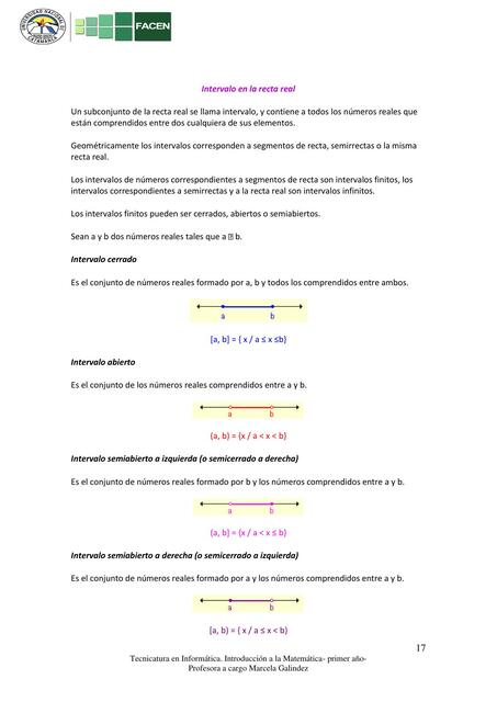 Intervalos en los reales y su representación gráfica | uDocz