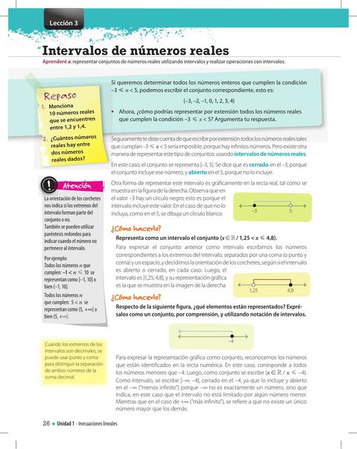 Intervalos de números reales | Matemáticas y ciencia | uDocz