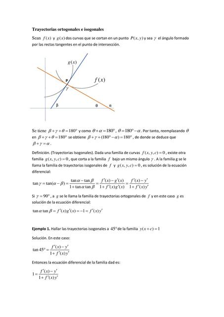 Trayectorias Ortogonales e Isogonales | Jordan Daniel | uDocz