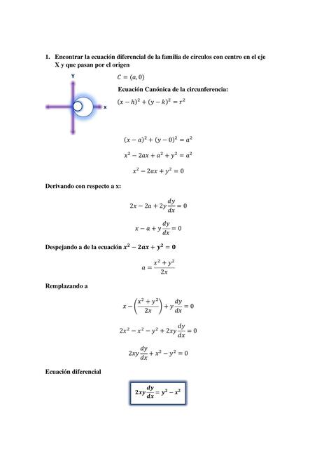 5. Ejercicios de Ecuaciones Diferenciales: Trayectorias Ortogonales | Jordan Daniel | uDocz