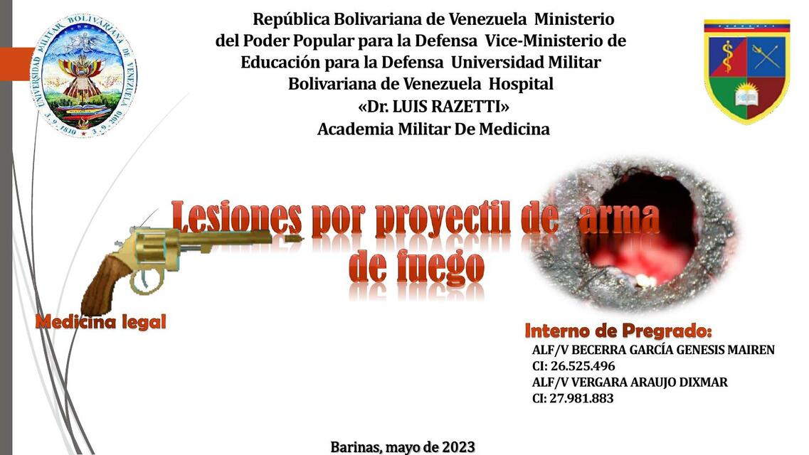 Lesiones por Proyectil de Arma de Fuego | Génesis | uDocz
