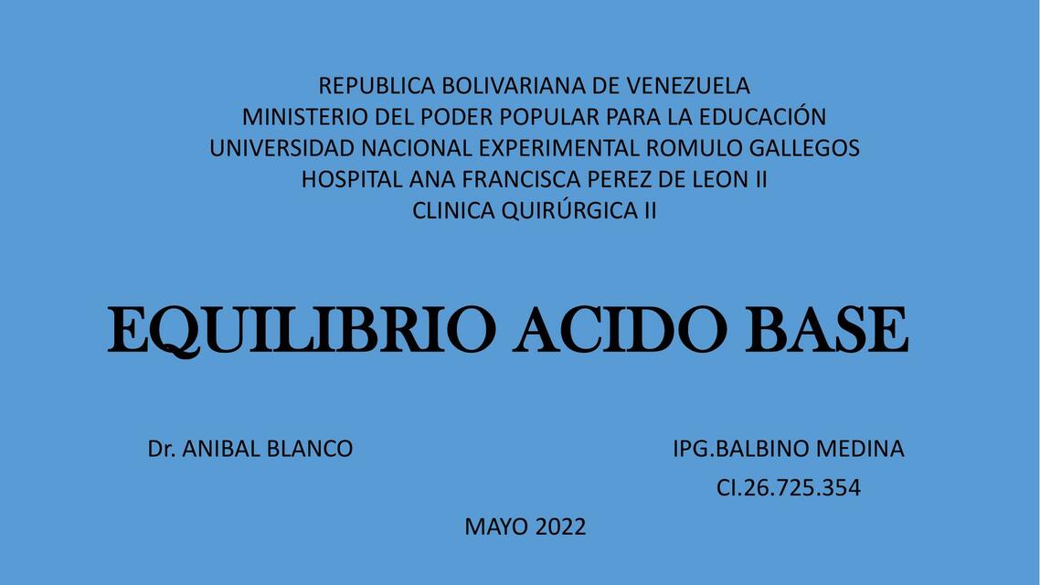 Equilibrio acido base | Hector Rosas | uDocz