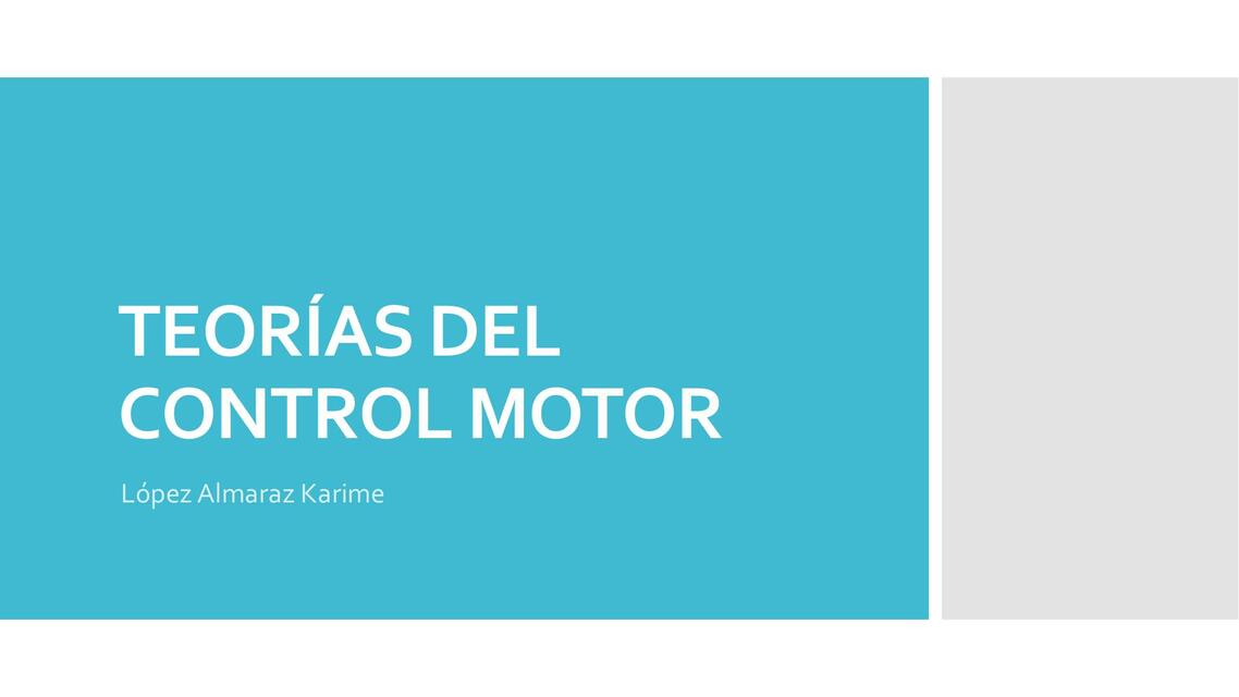 Teorías del Control Motor | Karime Lopez | uDocz
