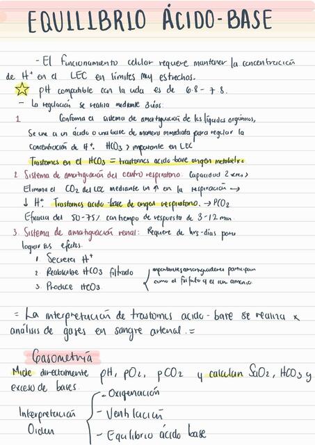 Equilibrio ácido base | MEDICSTORE | uDocz