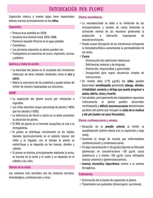 Intoxicación por plomo | Medic_notes | uDocz