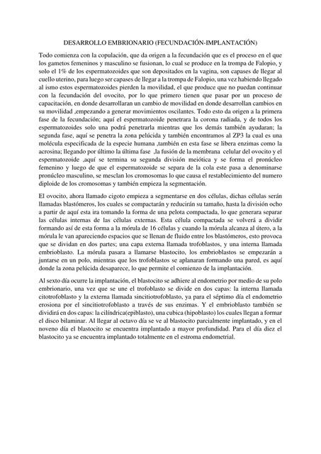 Desarrollo Embrionario | Gabriela nicol | uDocz