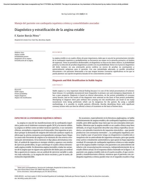 Angina estable | Carlos Navarro | uDocz