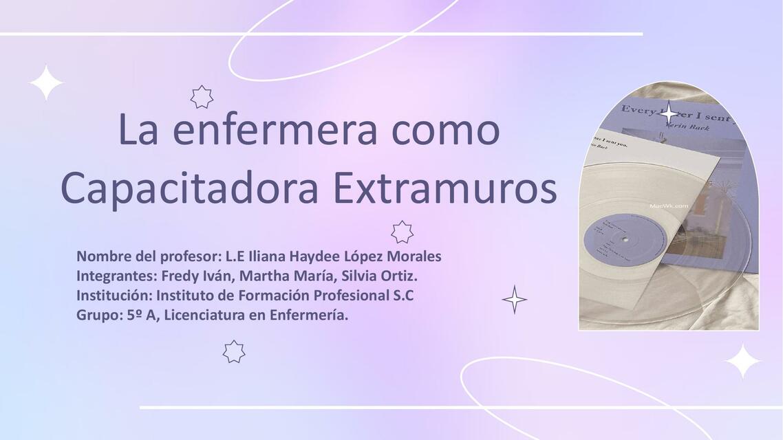 Enfermera como capacitadora Extramuros | JACQUELINE JESUS SANTISBON | uDocz