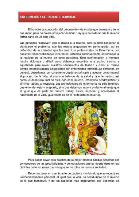 El paciente moribundo | Enfermería | uDocz