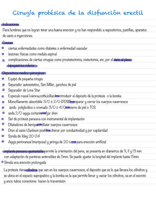 Cirugía protésica de la disfunción eréctil | laurav98o | uDocz