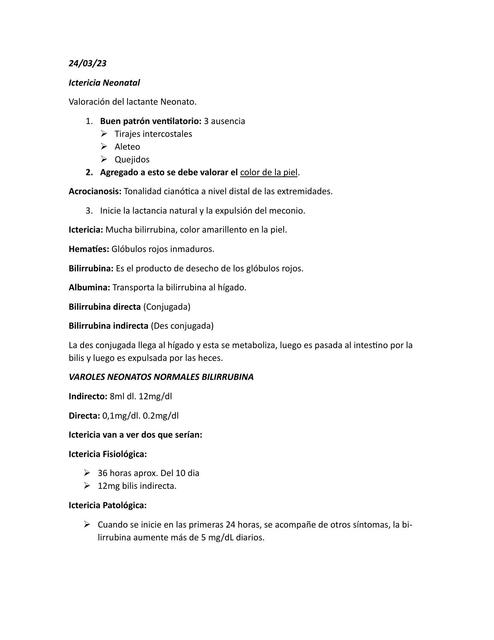 Ictericia Neonatal | Debby Gonza | uDocz