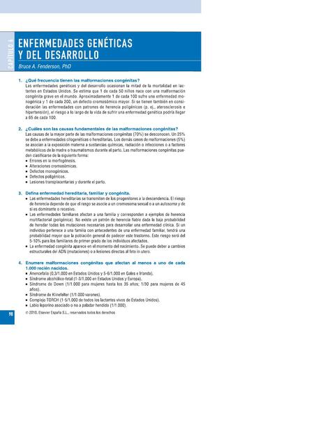 Enfermedades genéticas y del desarrollo | Memo xd | uDocz