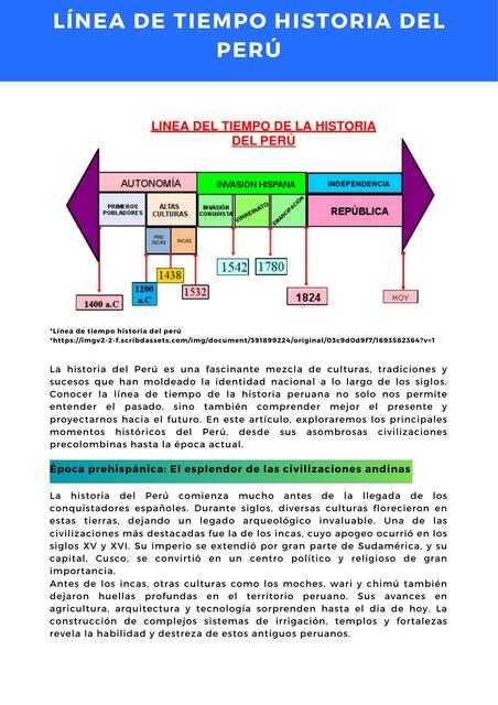Línea de tiempo historia del Perú | Facilitando tu estudio | uDocz