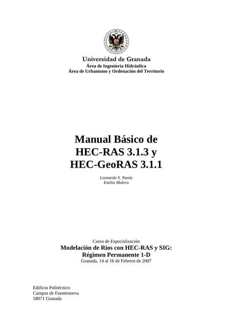 Manual Básico de HEC-RAS 3.1.3 y HEC-GeoRAS 3.1.1 | MARCO FABIAN ...