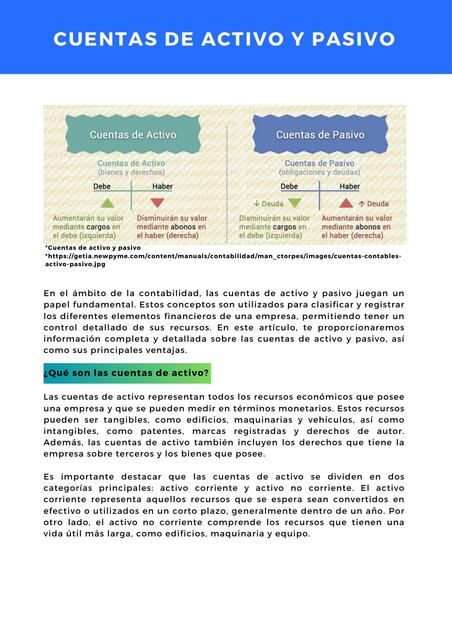 Cuentas de activo y pasivo | Facilitando tu estudio | uDocz