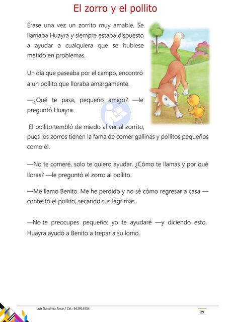 El zorro y el pollito | Daniela | uDocz