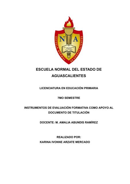 Evaluación Con Enfoque Formativo Karina Ivonne Arzate Mercado Udocz 2741