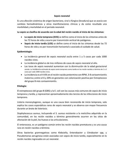 Sepsis y Meningitis neonatal | Roxana López | uDocz