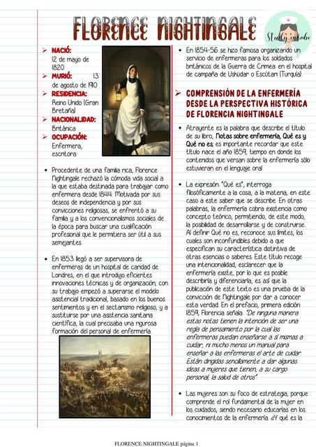 FLORENCE NIGHTINGALE | Antonella Rivadeneyra Ramirez | uDocz