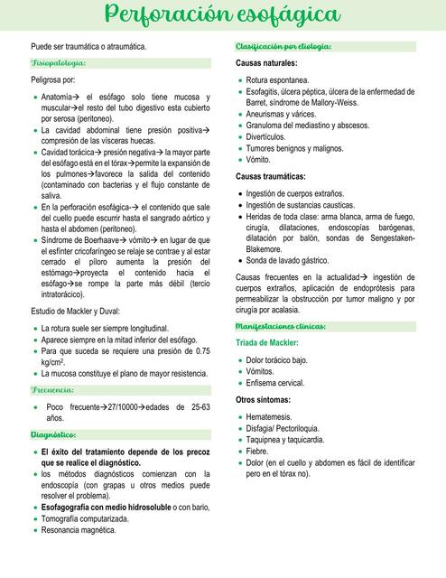 Perforación esofágica | Medic_notes | uDocz