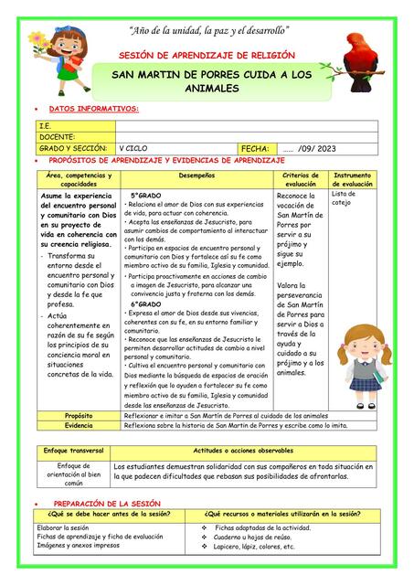 Sesión de Aprendizaje de Religión | delia | uDocz