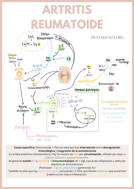 Artritis reumatoide - Fisiopatología | fataliza 🩺🌺 | uDocz