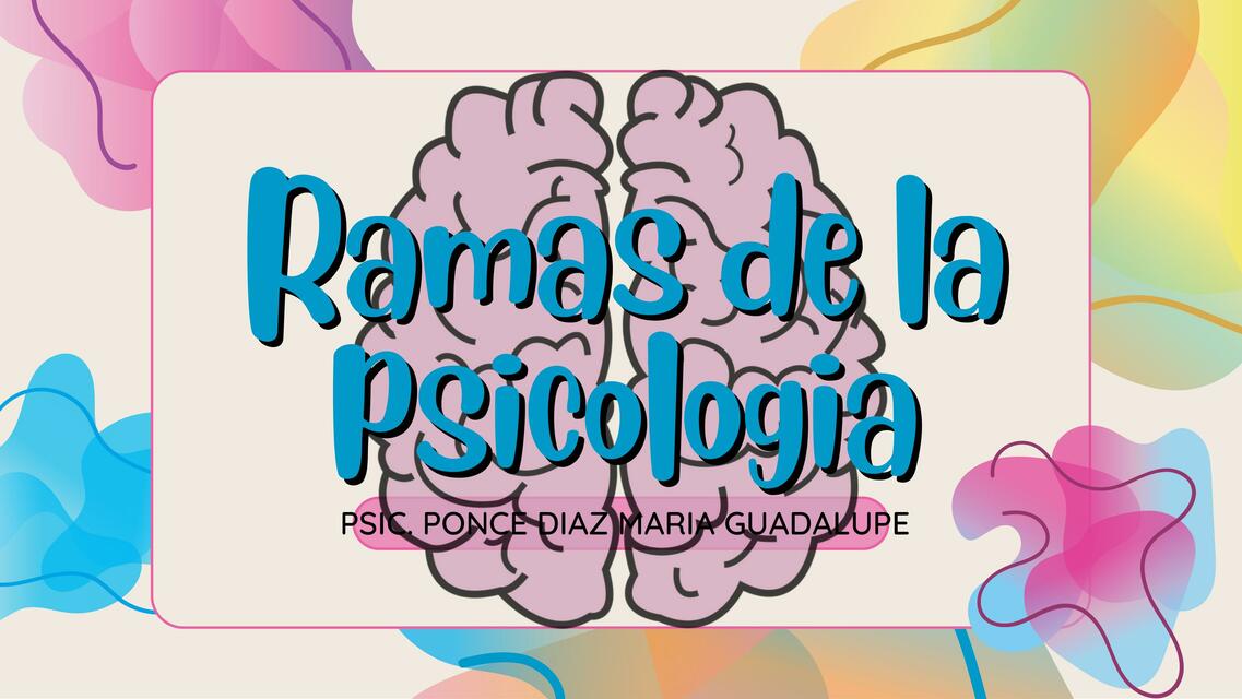 Ramas de la Psicología | Guadalupe Ponce | uDocz