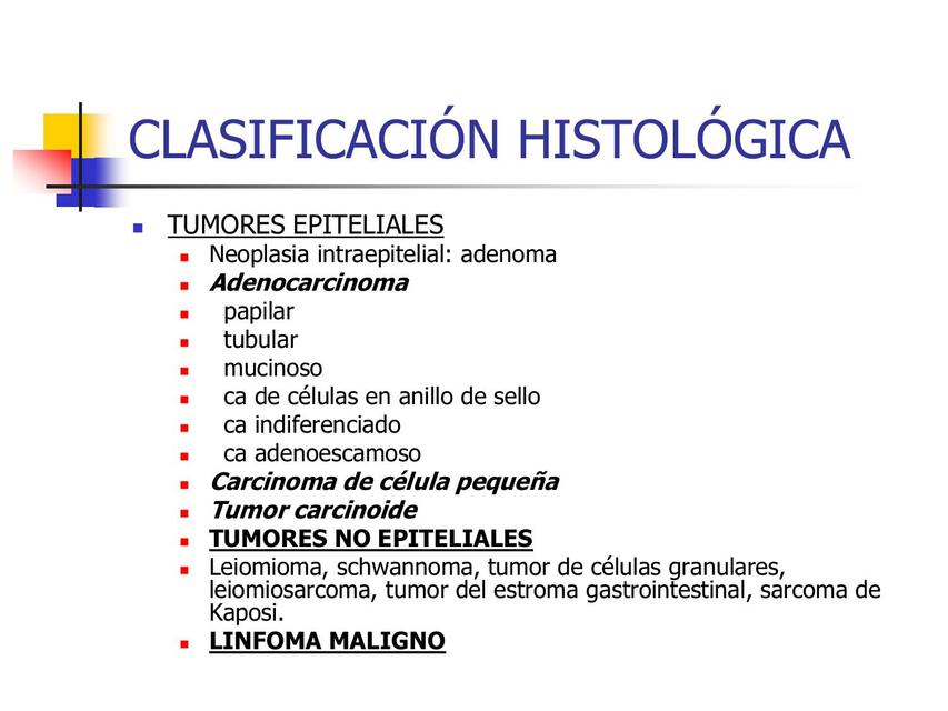 Clasificación histológica de tumores | Medicina Óptima | uDocz Clasificación histológica de tumores | Medicina Óptima | uDocz