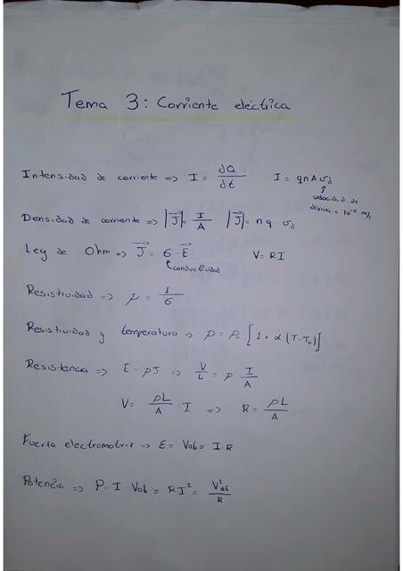 Tema 3: corriente eléctrica | Help_Ingenieros | uDocz
