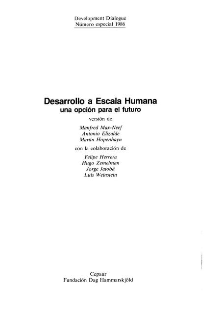 Desarrollo a escala humana un opción para el futuro | Elizabeth Barreto ...