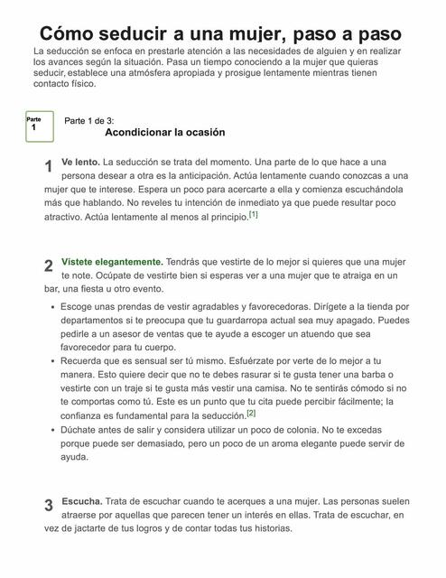 Cómo seducir a una mujer paso a paso | Psicología, sociología, comportamiento y emociones | uDocz