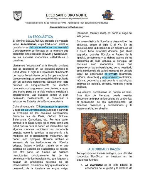 La Escolástica | Ana Camila Bustos Madroñero | uDocz