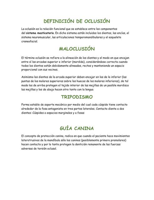 Definición de oclusión | Dientolita | uDocz