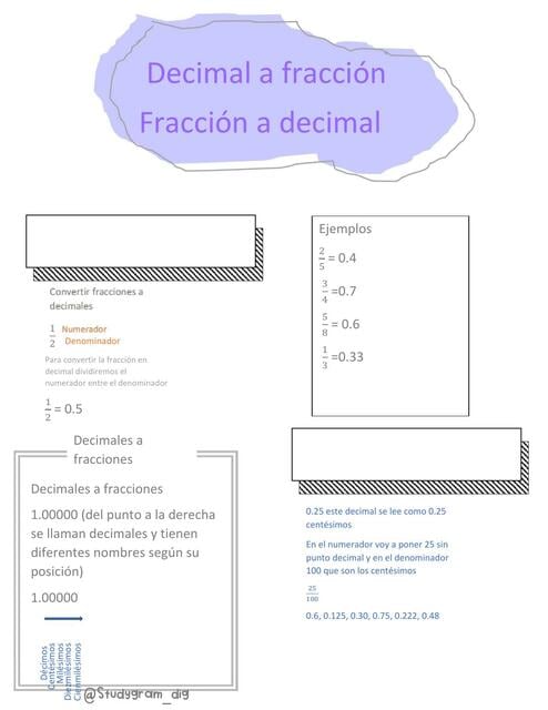 Decimal a Fracción- Fracción a Decimal | Nancy | uDocz
