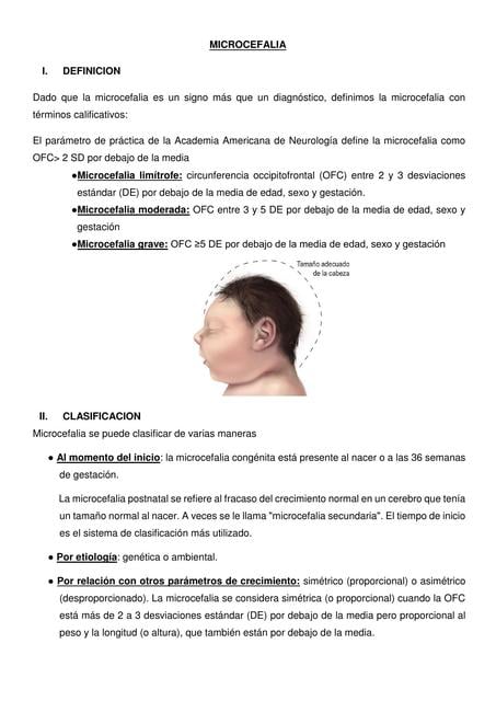 Resumen de Microcefalia - PEDIATRÍA | MED STUDENT | uDocz