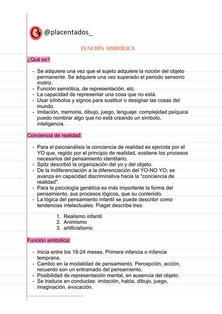 Función simbólica | Placentados | uDocz