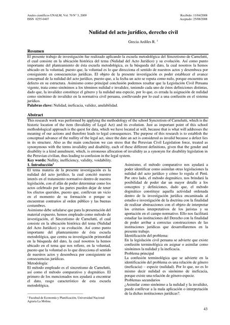 Nulidad del acto jurídico, derecho civil | Derecho y leyes | uDocz