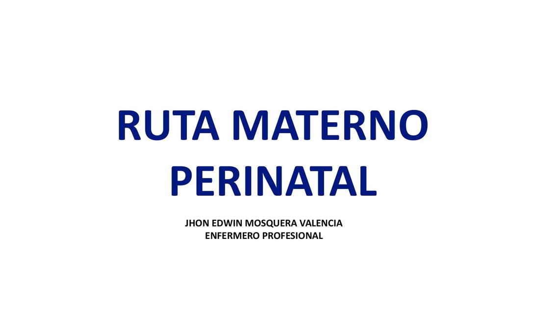 RUTA MATERNO PERINATAL | Luna | uDocz