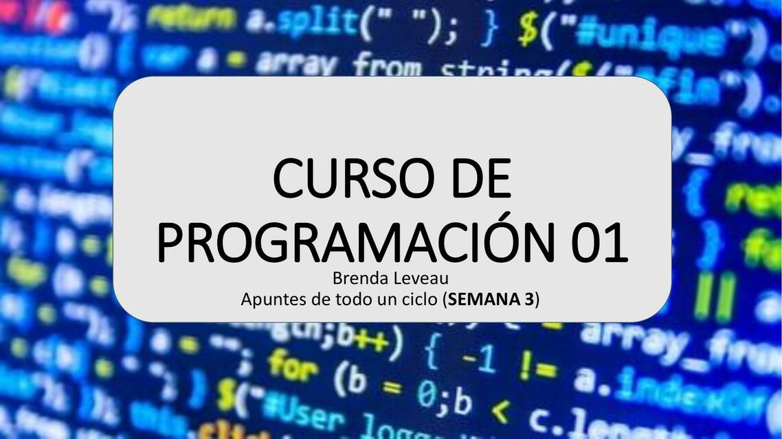 Programacion Semana 2 | Brenda Leveau | uDocz