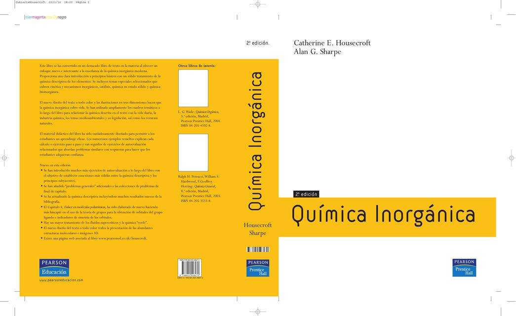 Química Inorgánica Catherine E Housecroft Alan G S | Luz Turin | uDocz