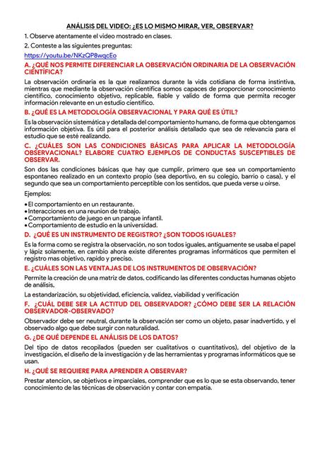 Análisis del Video: ¿Es lo Mismo Mirar, Ver, Observar? | Psico Jean ... Análisis del Video: ¿Es lo Mismo Mirar, Ver, Observar? | Psico Jean ...