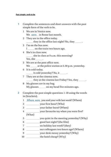 Ejercitación Past simple | Martina Ursini Vesco | uDocz