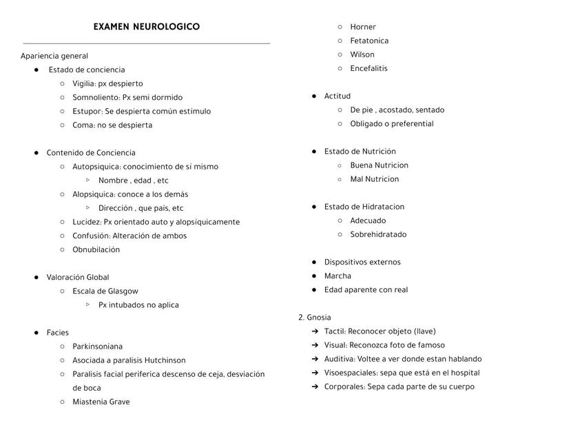 Examen Neurologico | Ines Funes | uDocz