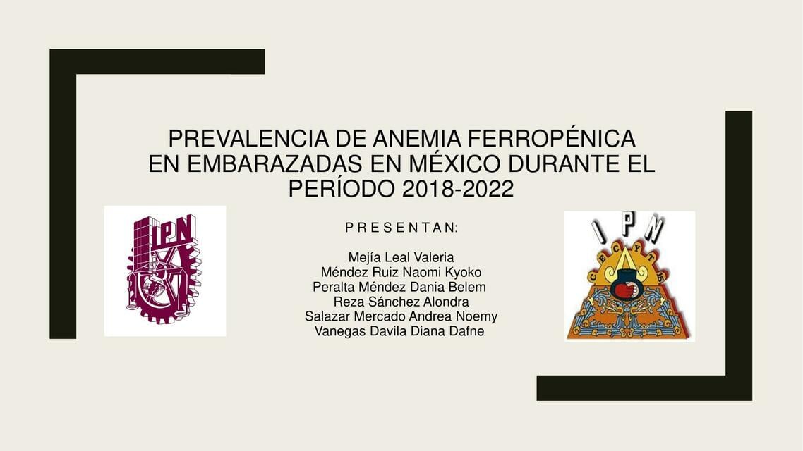 Prevalencia de Anemia Ferropénica en Embarazadas en México | ES16 | uDocz